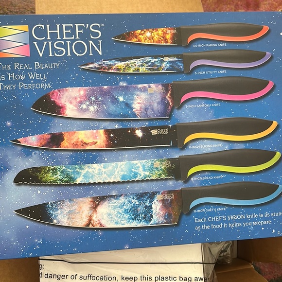 Amazon | Kitchen | New Chefs Vision Cosmo Series Sixpiece Knife Set ...